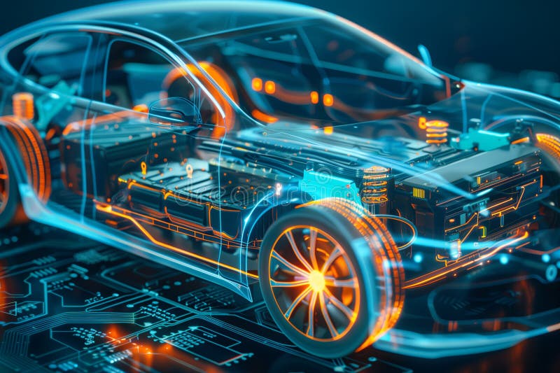 Futuristic Autonomous Car with Smart and Electric Features. Digital ...