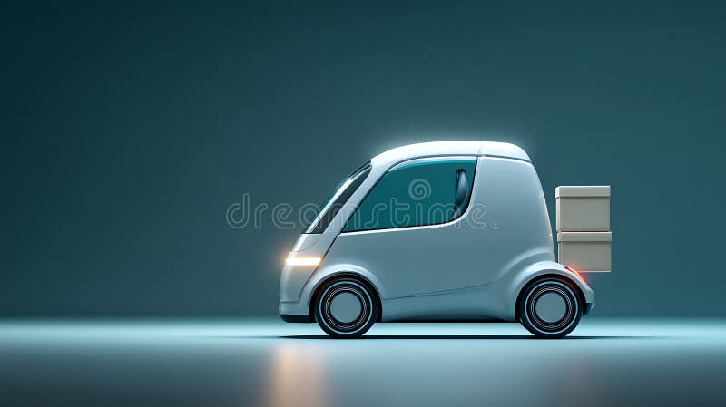Futuristic Autonomous Delivery Vehicle Transporting Packages ...