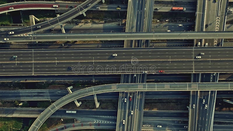 Futuristic Autonomous Driverless Cars on the Elevated Expressway Stock ...
