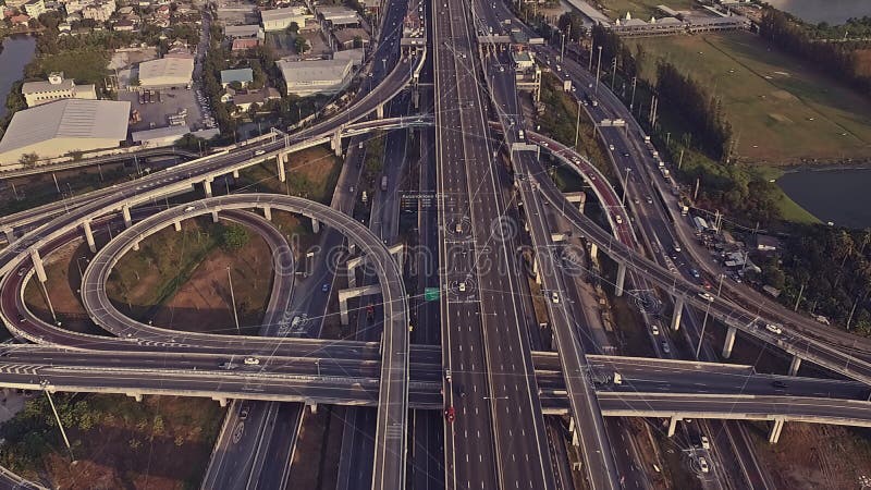 Futuristic Autonomous Driverless Cars on the Elevated Expressway Stock ...