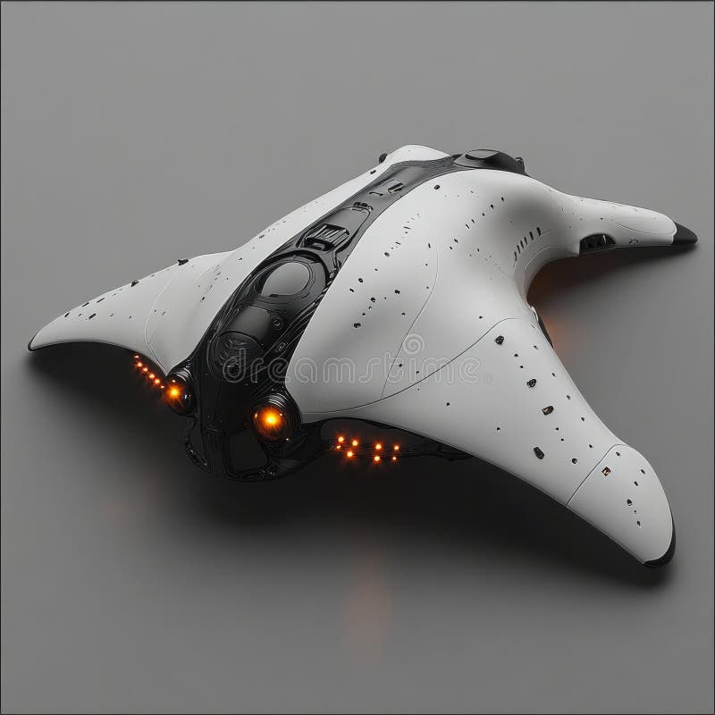 Futuristic Autonomous Drone with Sleek Wing Design and Led Indicators ...