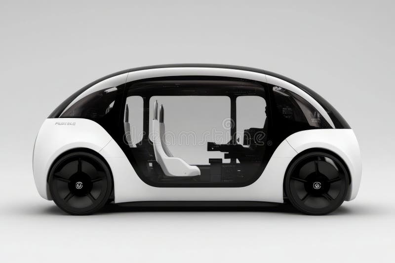 Futuristic Autonomous Electric Vehicle with Sleek Design Stock ...