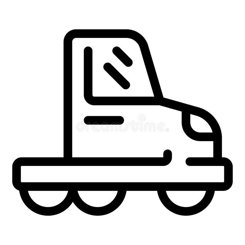 Futuristic Autonomous Shuttle Bus Driving Side View Line Icon Stock ...