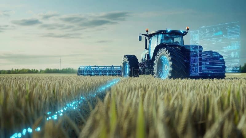 Futuristic Autonomous Tractor with AI Control System Operating in ...