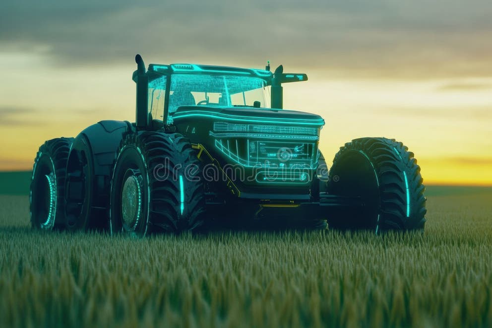 Futuristic Autonomous Tractor Utilizes AI Technology for Efficient ...
