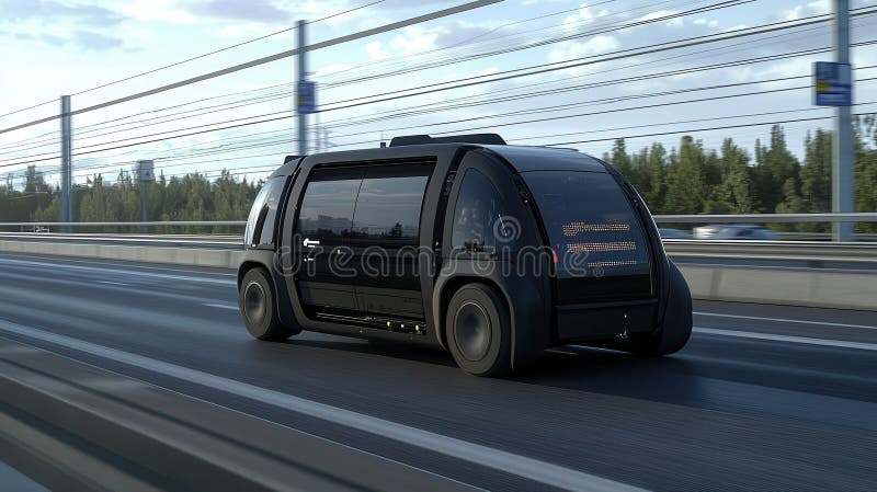 Futuristic Autonomous Vehicle Cruising on a Highway with Advanced ...