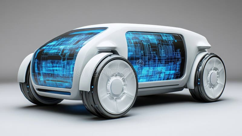 Futuristic Autonomous Vehicle with Data Analysis, Car of the Future ...