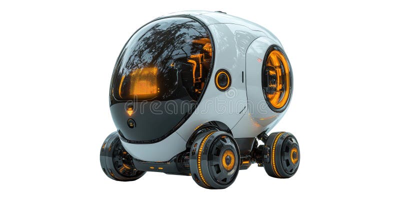 Futuristic Autonomous Vehicle Isolated on Transparent Background Stock ...