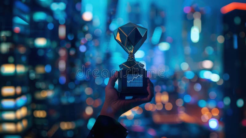 The Futuristic Award Trophy.AI Generated Image Stock Photo - Image of ...