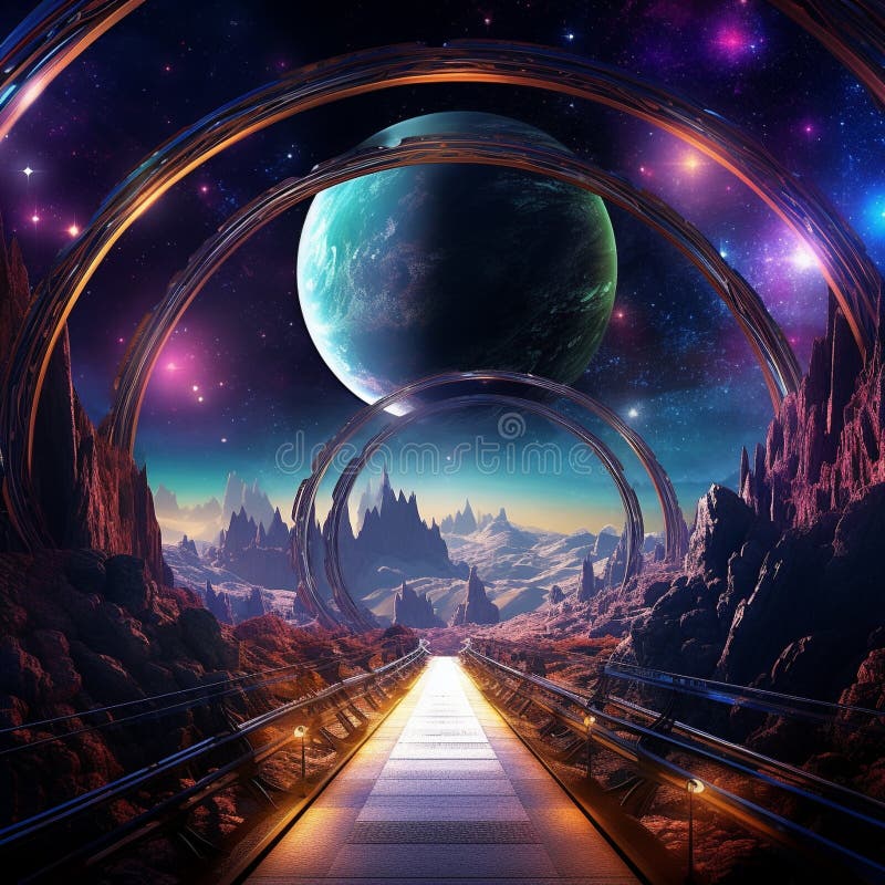 Futuristic and Awe-inspiring Bridge/tunnel Connecting Two Distant ...