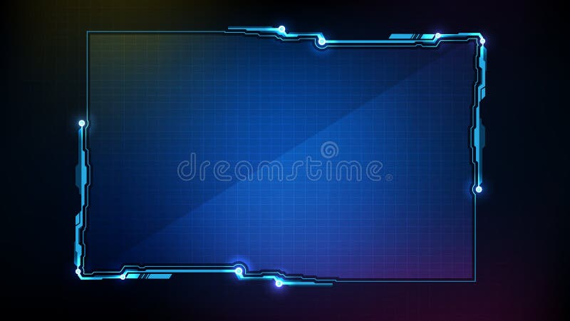 HUD Digital Futuristic User Interface Square Vertical Frame Set. Sci Fi ...