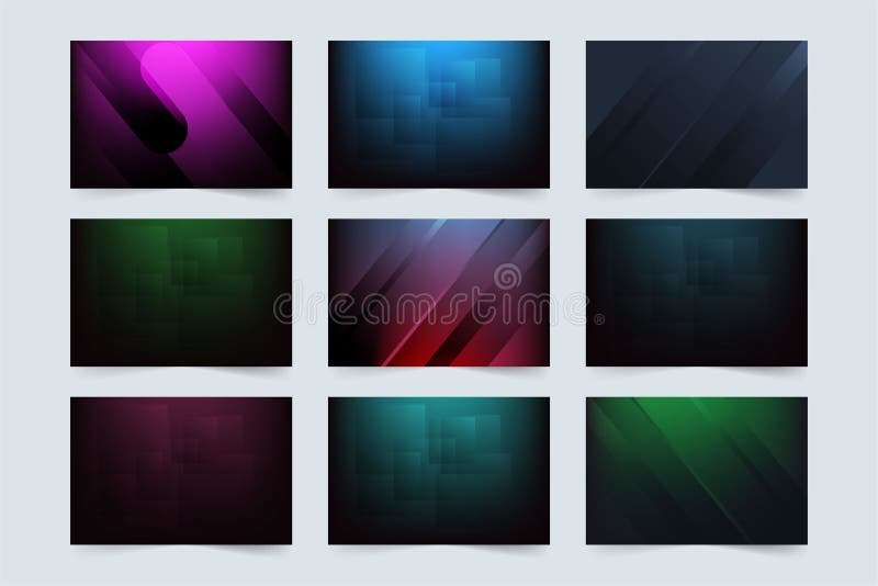 Futuristic Background Bundle Decoration with Colorful Abstract Shapes ...