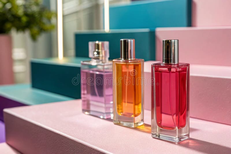 Futuristic Background with Acrylic Glass for Makeup Promotion Stock ...