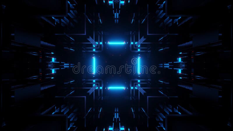 Futuristic Background with Colorful Glowing Blue Neon Lights - Great ...