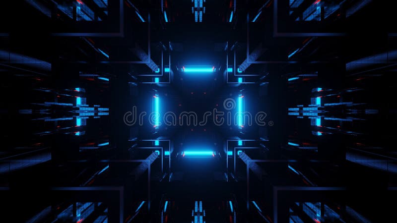 Futuristic Background with Colorful Glowing Blue Neon Lights - Great ...