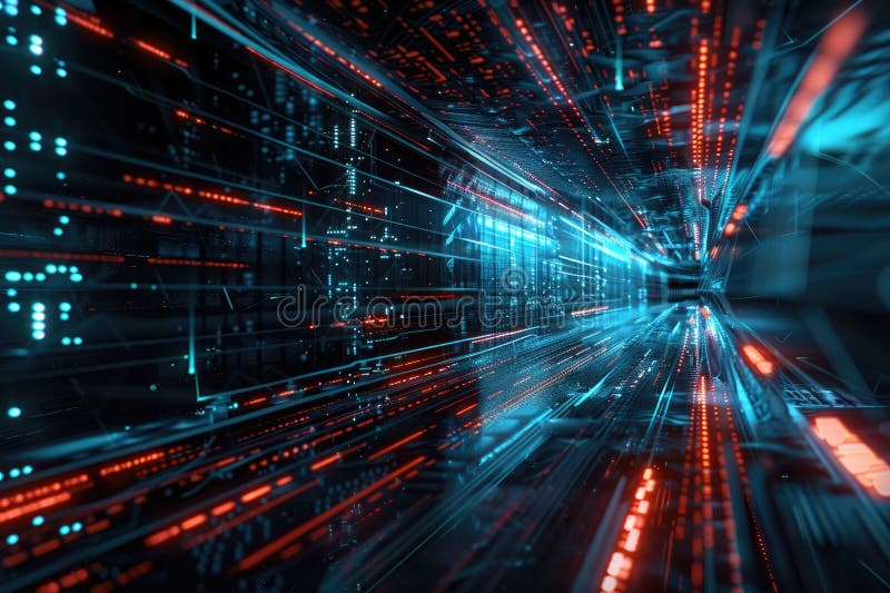 Futuristic Background Data Transfer. Technology Concept by AI Generated ...