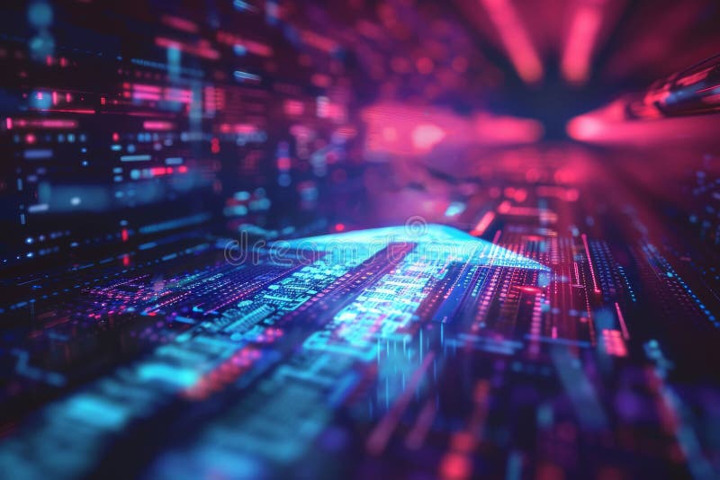 Futuristic Background Data Transfer. Technology Concept. Futuristic ...