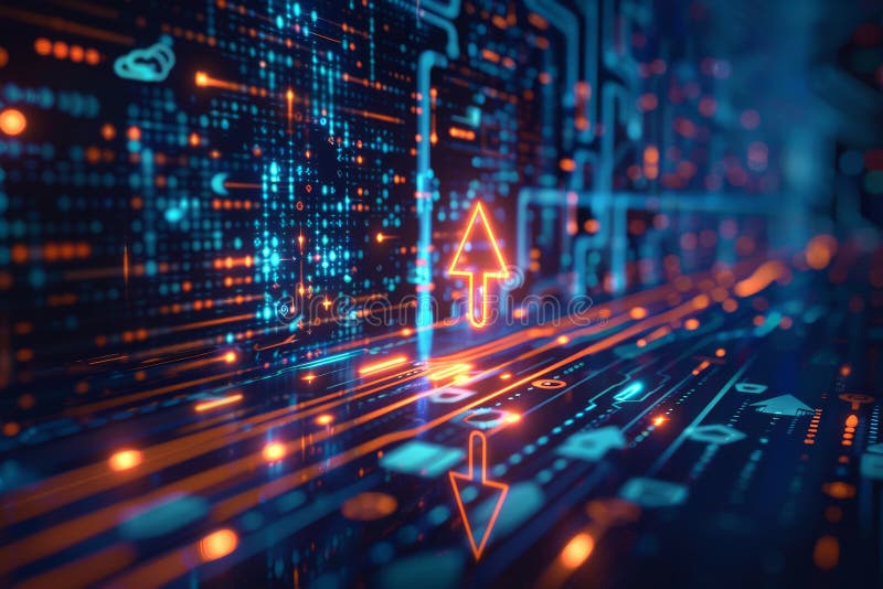 Futuristic Background Data Transfer. Technology Concept. Futuristic ...