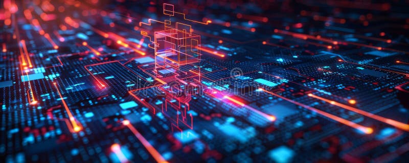 Futuristic Background Data Transfer. Technology Concept. Futuristic ...