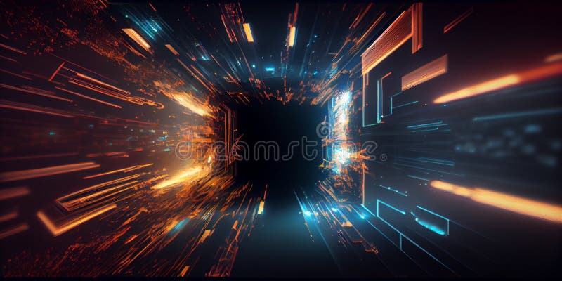 Futuristic Background Digital or Cyber Surface Lights and Geometric ...