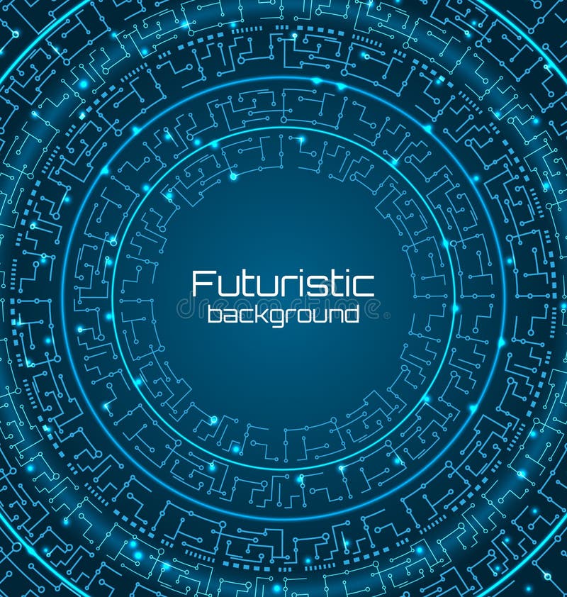Futuristic Background, Digital Template, Techno Pattern Blue Stock ...