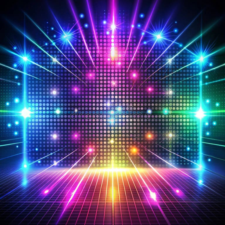 Neon Design Elements Glowing in Technology Background Stock ...