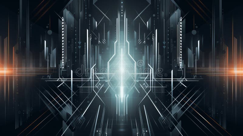 Futuristic Futuristic Background with Glowing Lines and Lights Stock ...