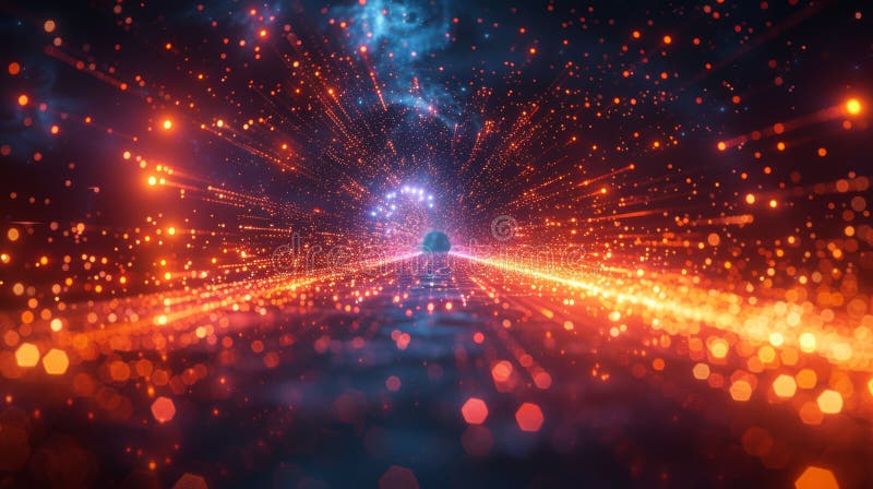 Futuristic Background with Glowing Particles and Abstract Lights in a ...