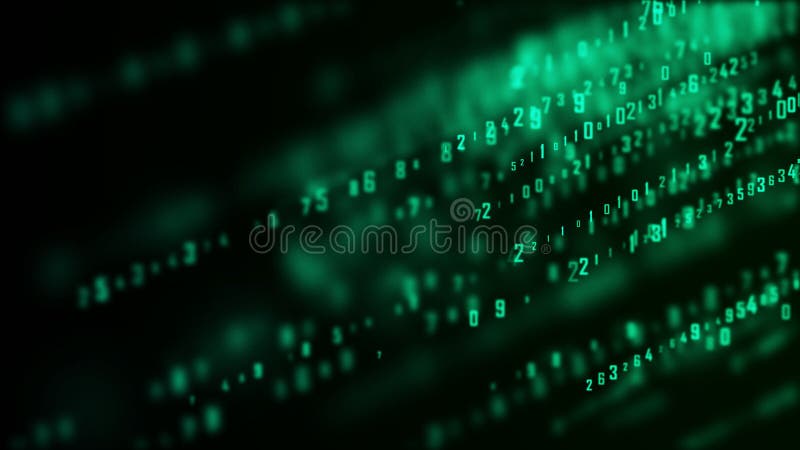 Futuristic Background Blue Matrix. Digital Burst of Data. Coding or Hacking Concept. Flow of ...