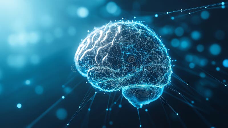 A Futuristic Background Lit by Digital Circuits and Neural Pathways ...