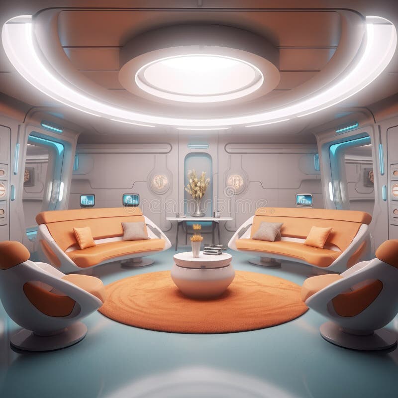 Futuristic Background of Orange Theme Studio Generative AI Stock ...