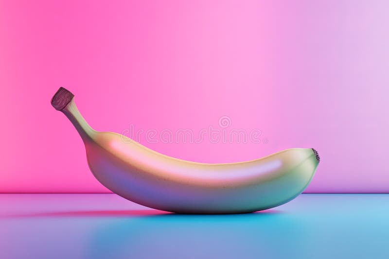 Futuristic Banana with Neon Light Accents Stock Illustration ...