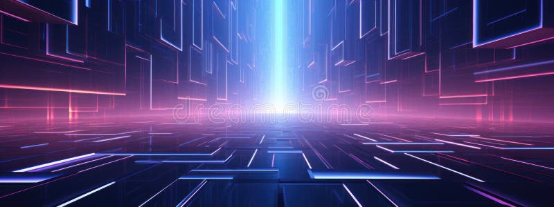 Futuristic Banner Background in Trendy Colors Neon Stock Illustration ...
