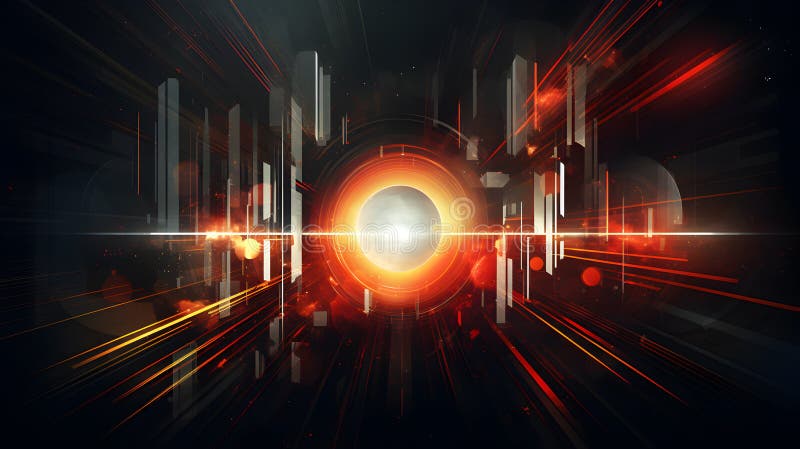 Futuristic Banner of Digital Art. Speaker Background and Light Effect Stock Illustration ...
