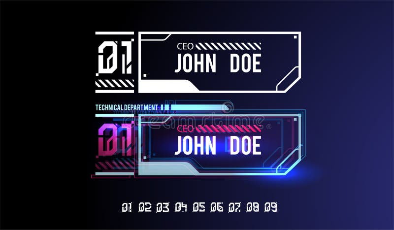 Futuristic Banner with HUD Elements. Digital Callouts Titles. Set of ...