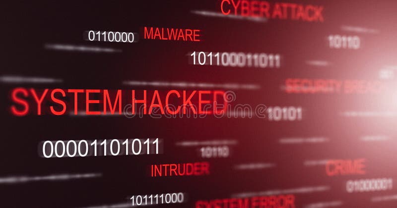 Futuristic Banner with System Hacked Alert. Stock Illustration ...