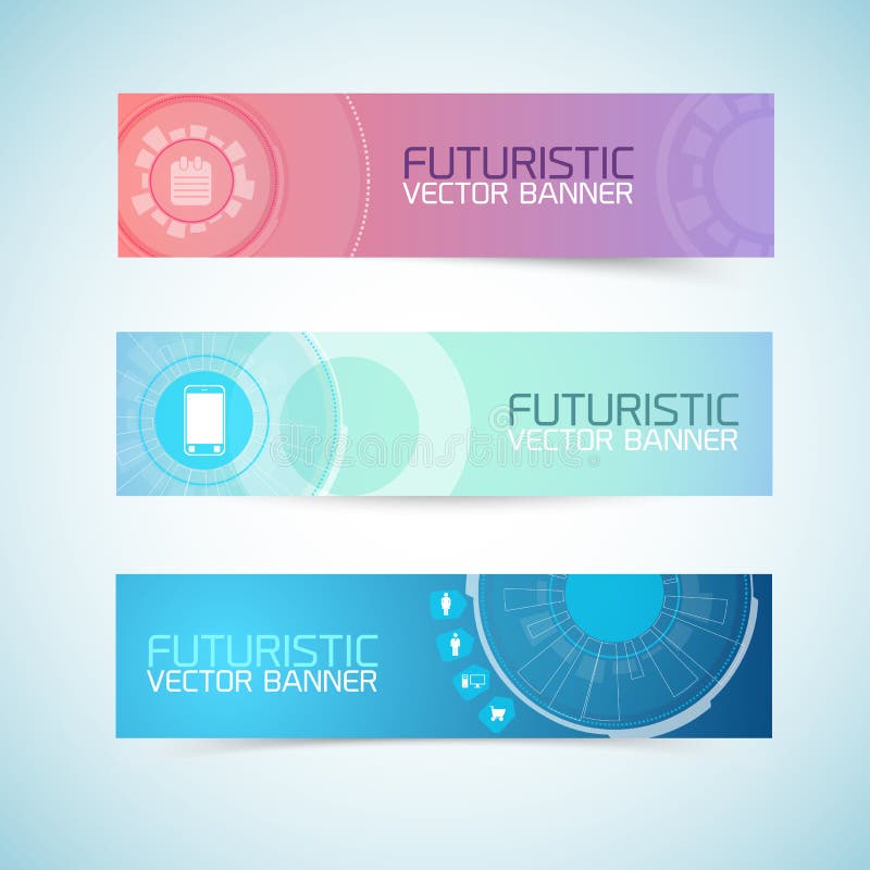 Futuristic Banners Set stock vector. Illustration of decorative - 213494617