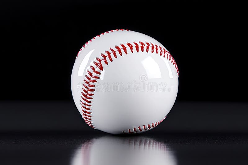 Futuristic Baseball with Analytics HUD Details on Black Background for ...