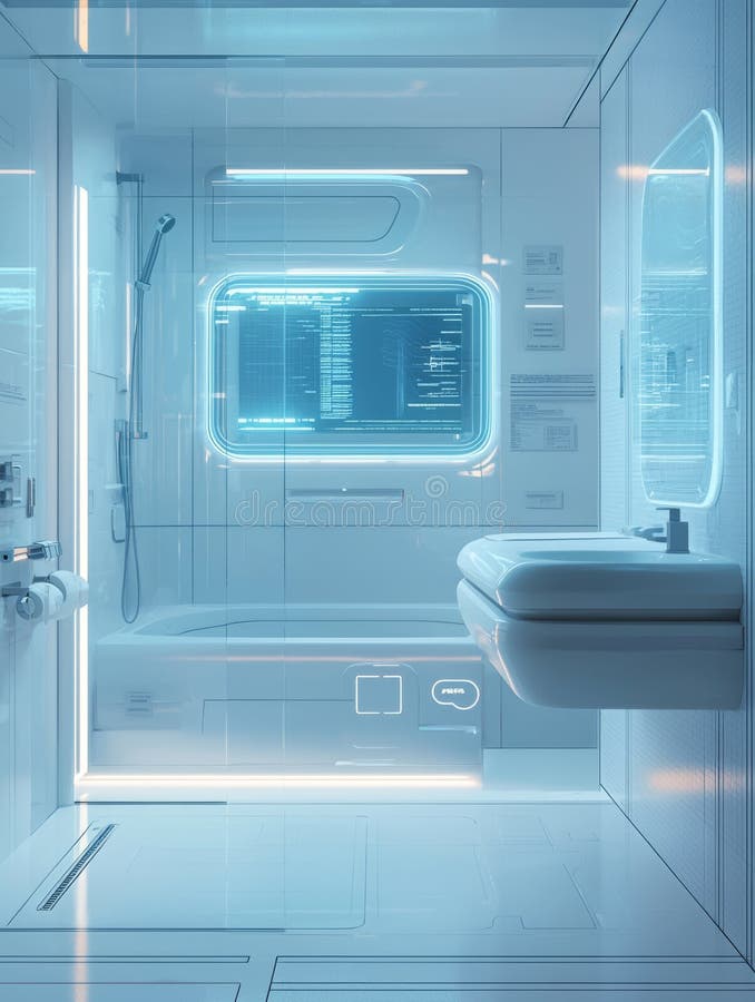 Futuristic Bathroom Design, a Modern, Sleek, and Technologically ...