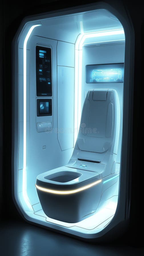 Futuristic Bathroom Showcasing Smart Toilet and Sleek Modern Design ...