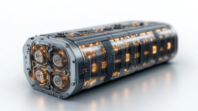 Futuristic Battery Design Featuring Intricate Circuits and Glowing ...