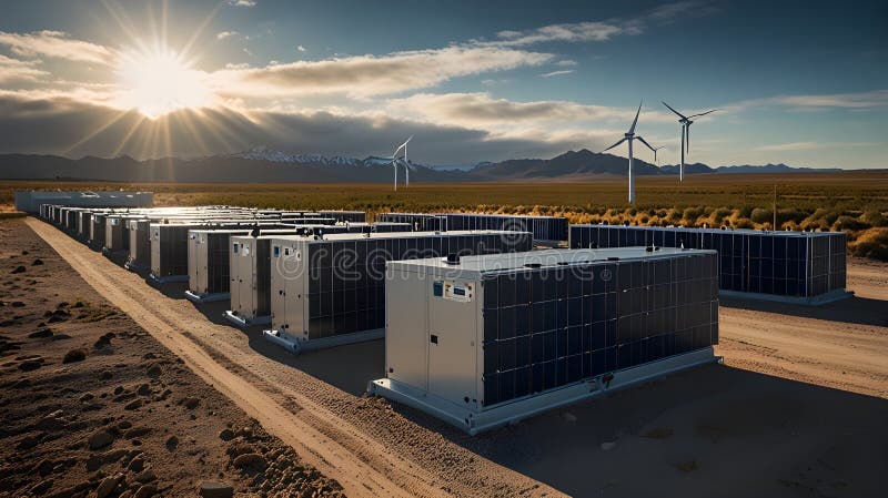 Futuristic Battery Grids Optimizing Renewable Energy Stock Illustration ...