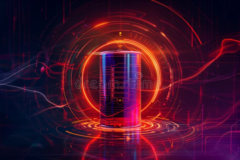 Futuristic Battery Technology Abstract Background Illustration Stock ...