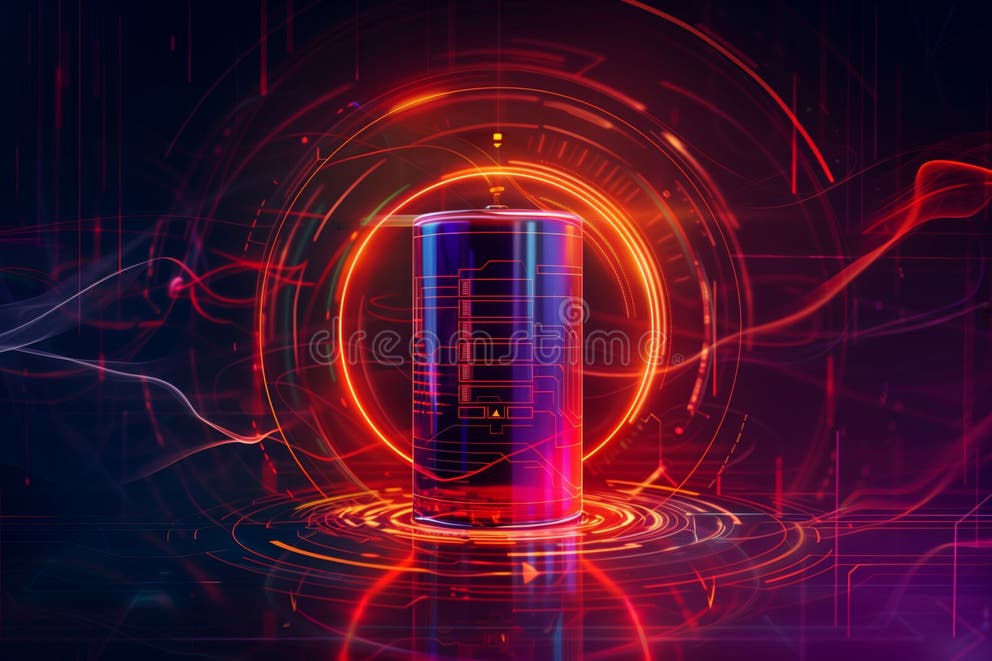 Futuristic Battery Technology Abstract Background Illustration Stock ...