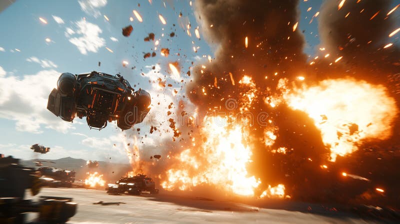 Futuristic Battlefield with Advanced Soldiers Engaging in Intense ...