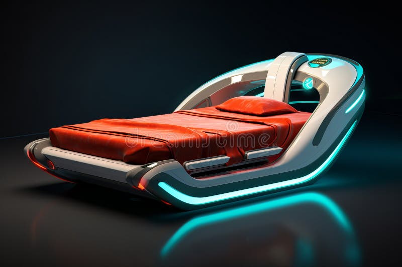 Futuristic Bed Computer. Generate Ai Stock Illustration - Illustration ...