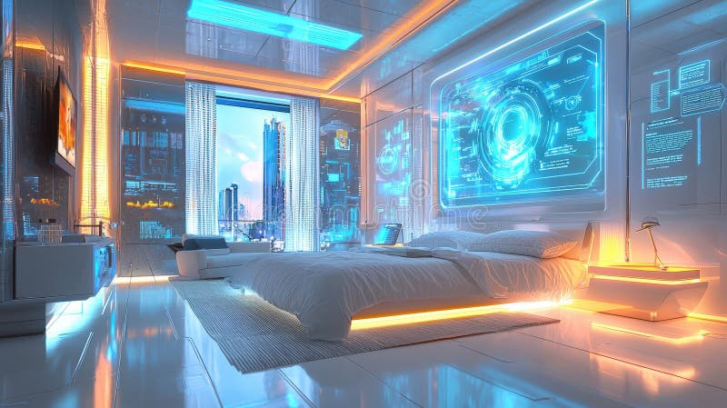 Futuristic Bedroom Design with Sleek Technology and Modern Aesthetics ...