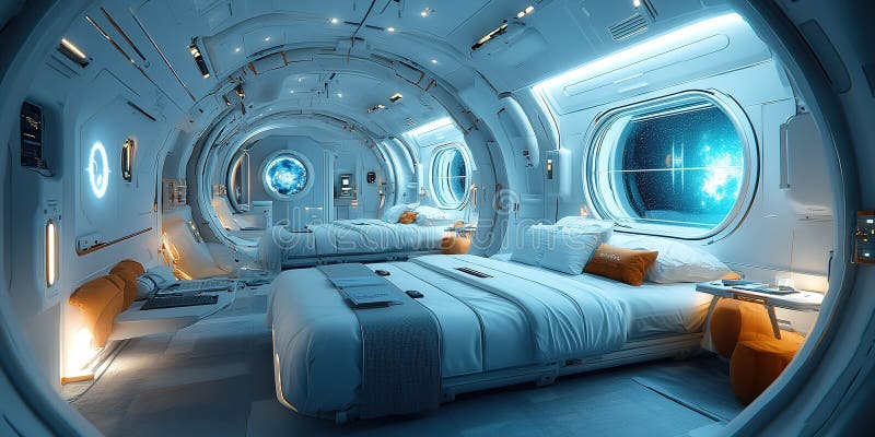 Futuristic Bedroom Design in a Space Station with Advanced Technology ...
