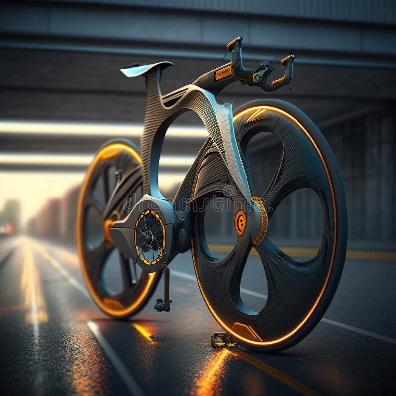 Futuristic Bicycle Design. Generative AI Stock Illustration ...