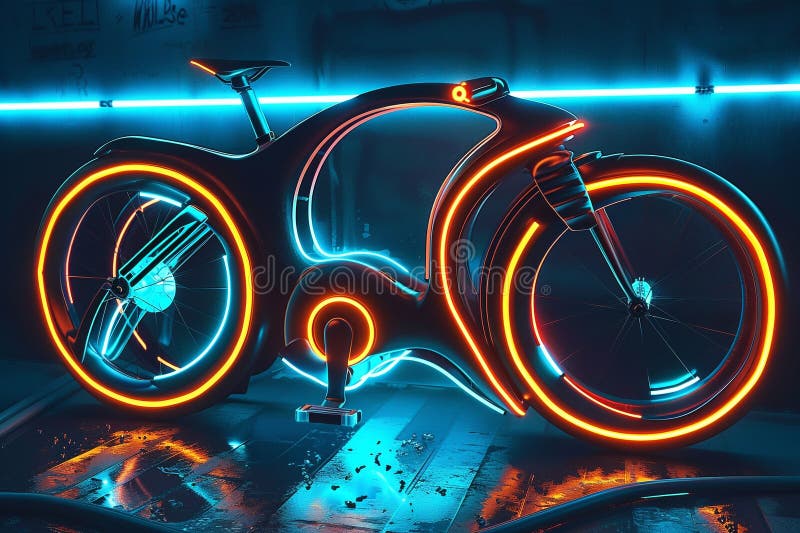 A Futuristic Bicycle Design with Glowing Neon Lights, Symbolizing ...